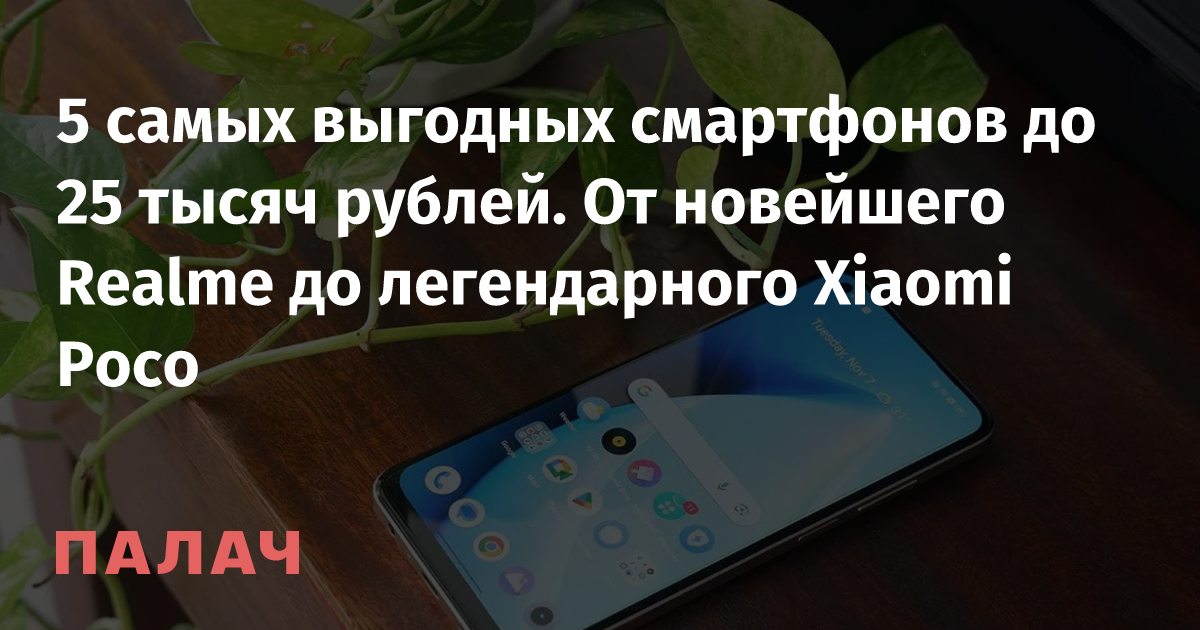 5 самых выгодных смартфонов до 25 тысяч рублей. От новейшего Realme до легендарного Xiaomi Poco ...