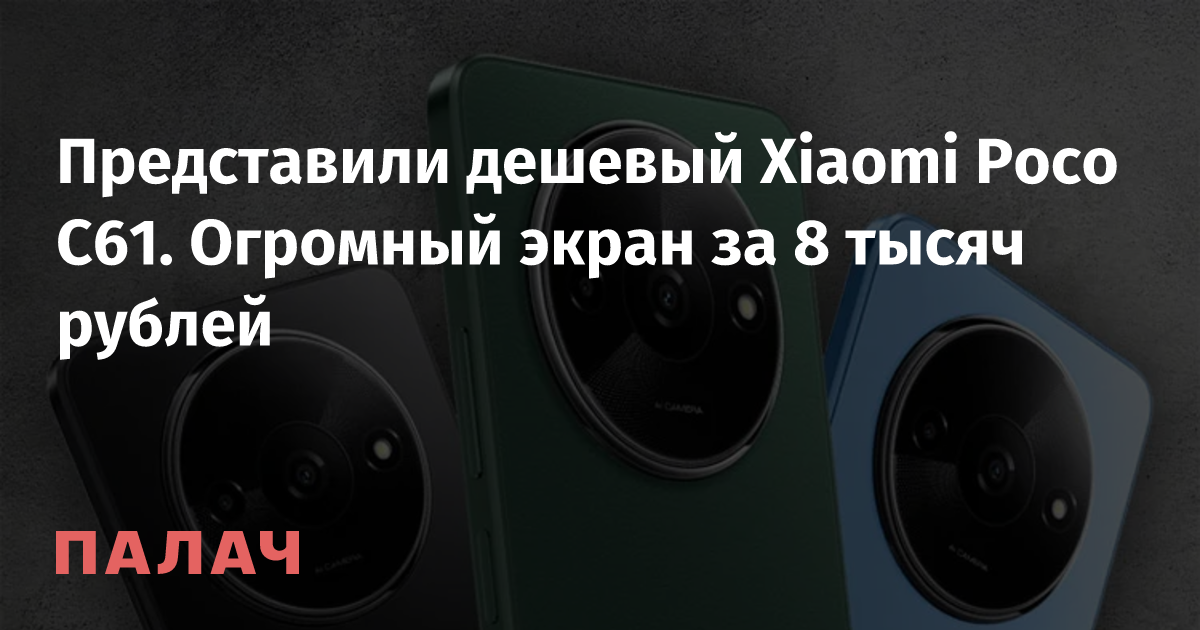 Представили дешевый Xiaomi Poco C61. Огромный экран за 8 тысяч рублей — Палач | Гаджеты, скидки ...